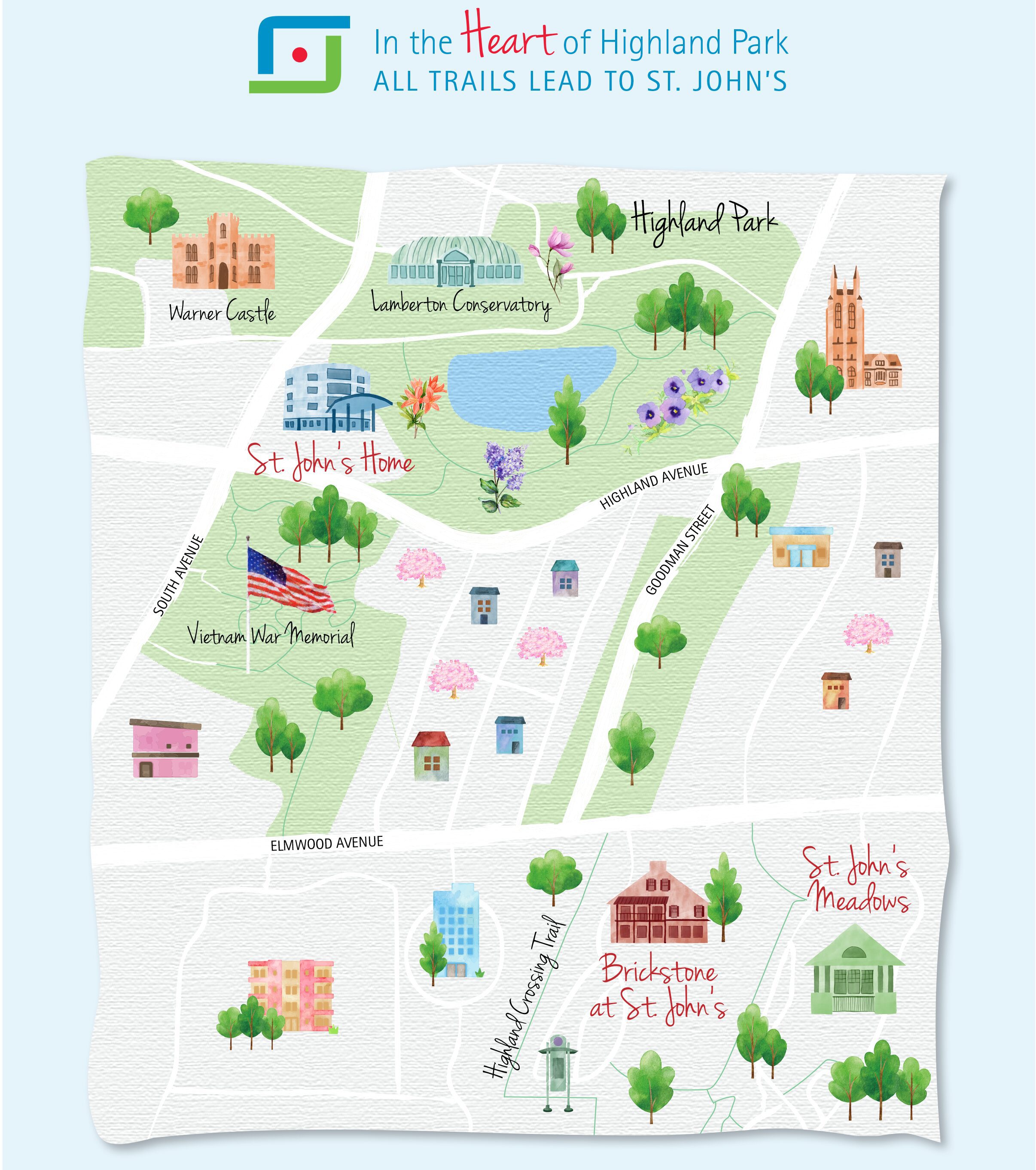 Mapa Del Centro Comercial Highland Park Village